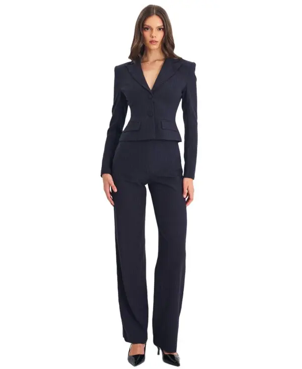 MISS CIRCLE NEW YORK Quinnie Striped Straight Leg Pants