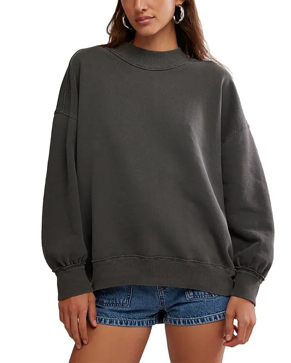 Free People Palm Springs Sweatshirt - Washed Black