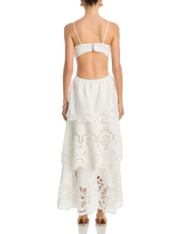 Farm Rio Floral Richelieu Eyelet Maxi Dress