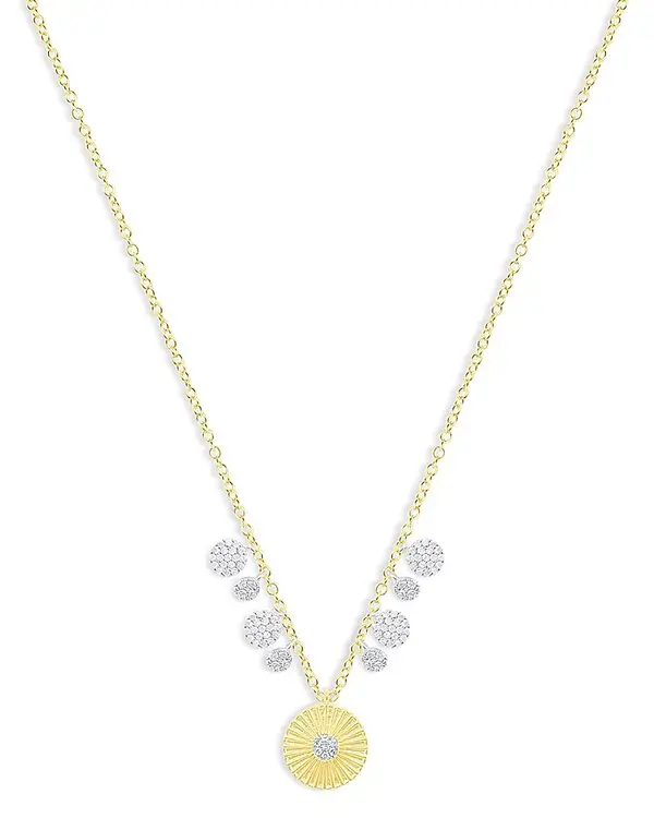 Meira T 14k White & Yellow Diamond Starburst Pendant Necklace - Gold