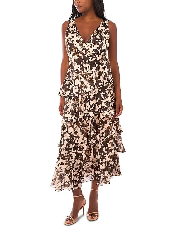 1.State Sleeveless Wrap Tiered Maxi Dress