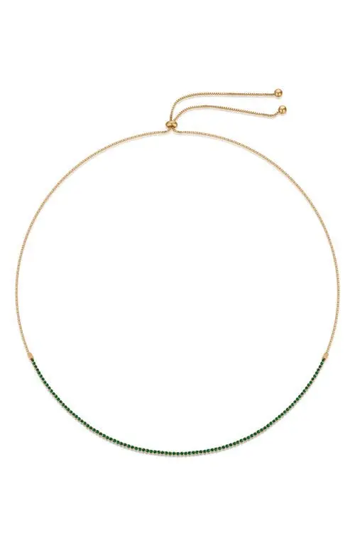 Ettika Crystal Tennis Necklace - Green
