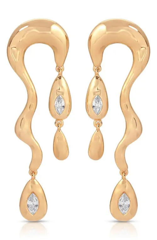 Ettika Melting Metal Drop Earrings - Gold