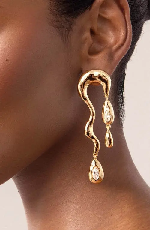 Ettika Melting Metal Drop Earrings