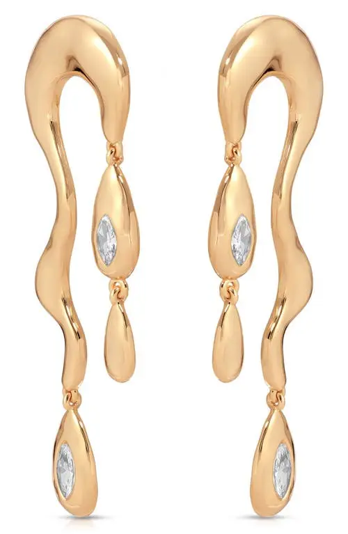 Ettika Melting Metal Drop Earrings