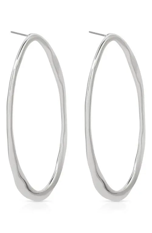 Ettika Large Oval Hammered Hoop Earrings