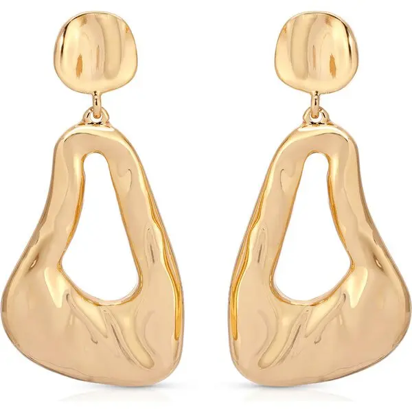 Ettika Molten Drop Earrings - Gold