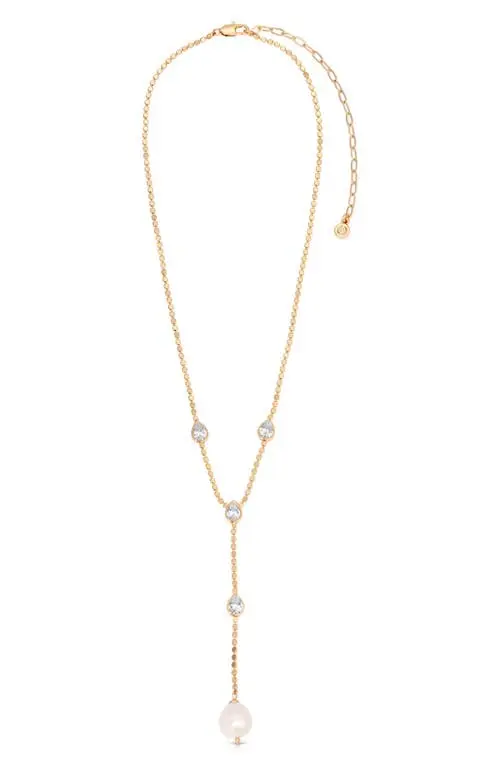 Ettika Dripping Crystal Y-necklace - Gold
