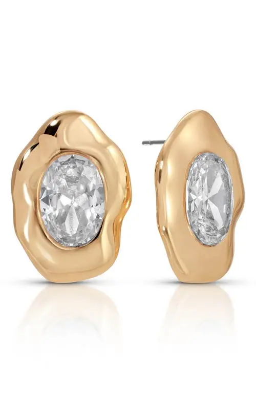 Ettika Molten Glow Crystal Stud Earrings - Gold