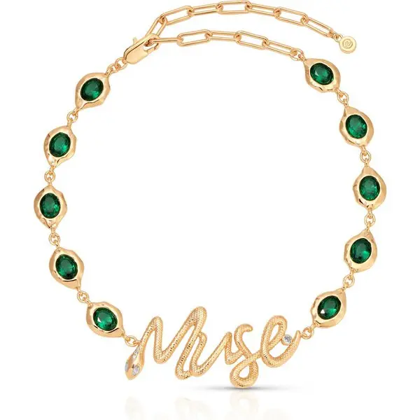 Ettika Muse Choker Necklace - Green