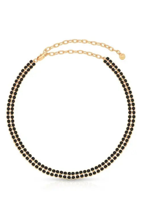 Ettika Crystal Sparkle Choker Necklace - Black