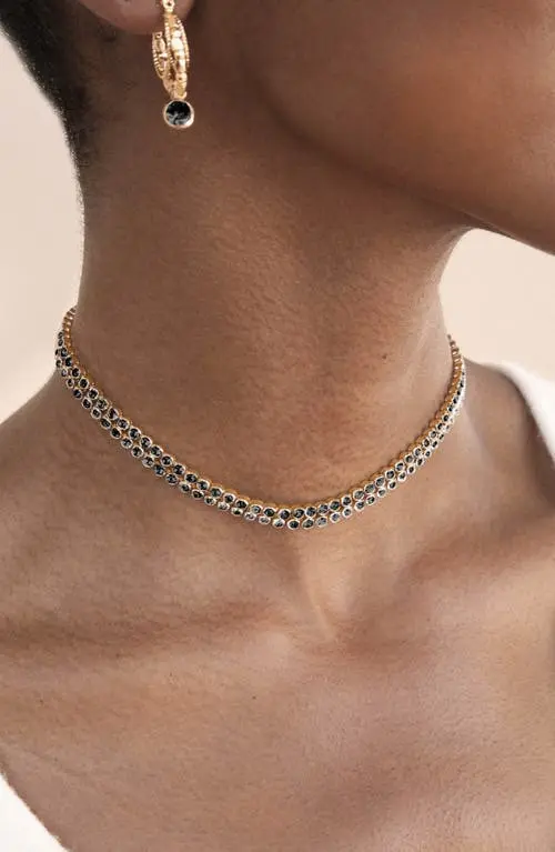 Ettika Crystal Sparkle Choker Necklace - Black