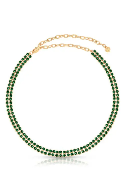Ettika Crystal Sparkle Choker Necklace - Green