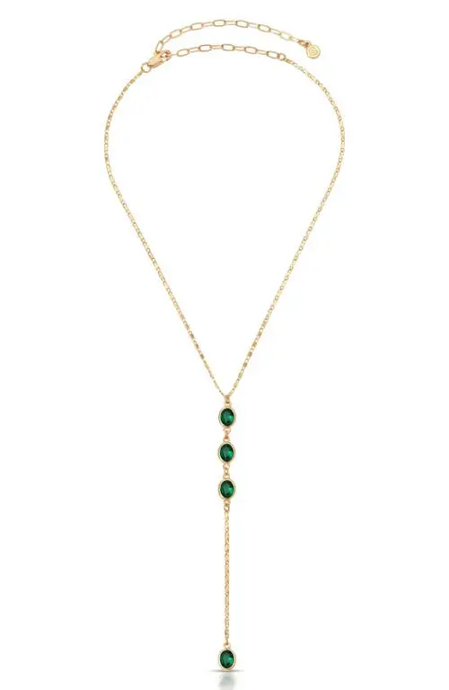 Ettika Sparkle Dip Y-necklace - Green
