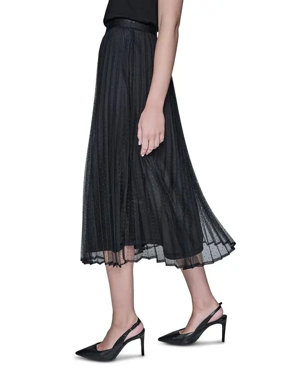 Karl Lagerfeld Paris Long Polka Dot Mesh Skirt