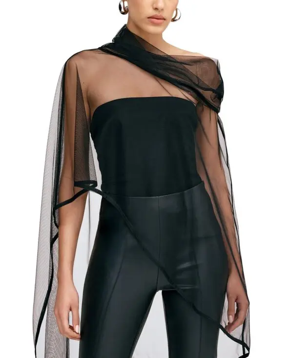 MARCELLA Mesh Shawl - Black Mesh