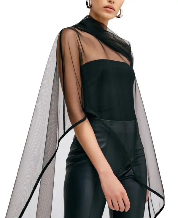 MARCELLA Mesh Shawl - Black Mesh