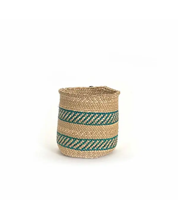 MBARE Striped Iringa Basket - Turquoise Stripe