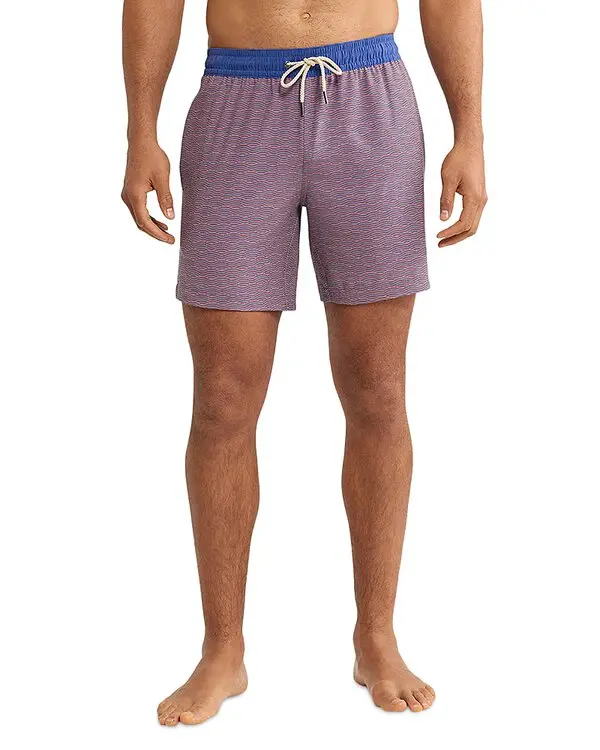 FAIR HARBOR Bayberry Swim Trunks - Red Waves
