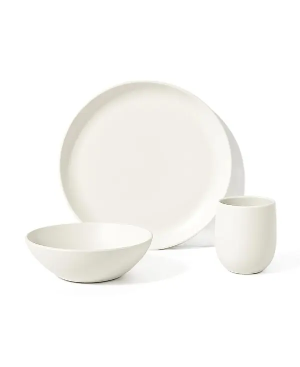 GHARYAN STONEWARE Gourmet Breakfast Dishes, Set Of 12 - Matte White