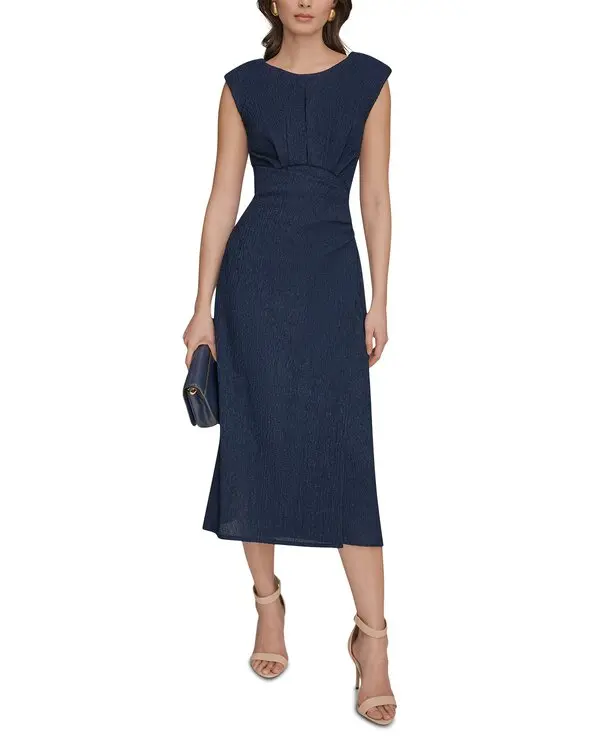 Donna Karan New York Crinkle Woven Midi Dress
