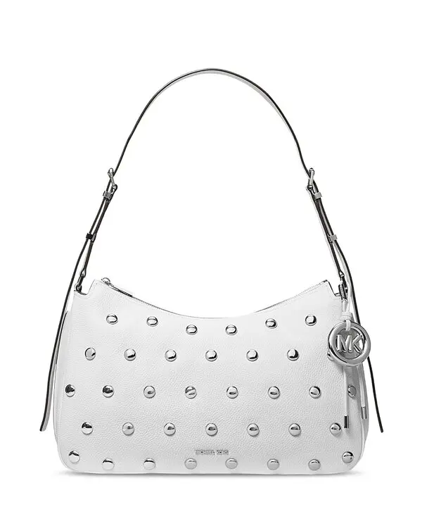 Michael Kors Studded Leather Crossbody - Optic White