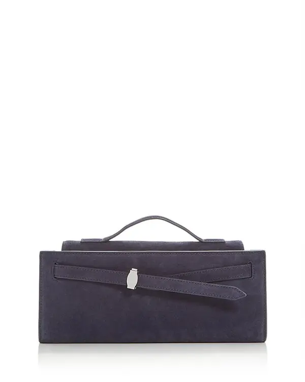 Veronica Beard Dash Suede Clutch - Navy