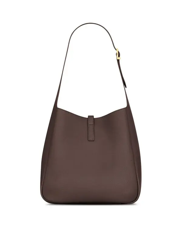 Saint Laurent Le 5 A 7 Supple Shoulder Hobo Bag In Grained Leather - Arabica