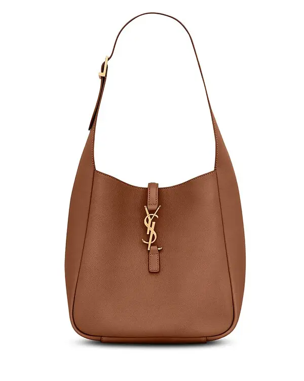 Saint Laurent Le 5 A 7 Supple Small Shoulder Hobo Bag In Grained Leather - Fox