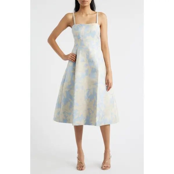 CECE DUPRAZ Floral Metallic Dress