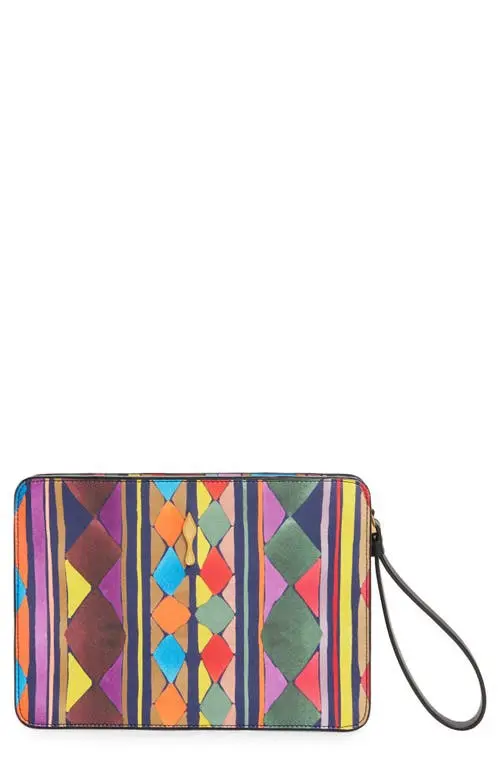 CHRISTIAN LOUBOUTIN Small Bettina Leather Wristlet - Multi/gold