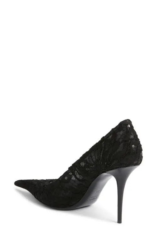 Saint Laurent Thierry Pointy Toe Lace Pump