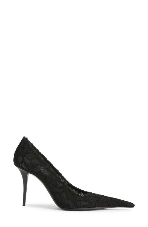 Saint Laurent Thierry Pointy Toe Lace Pump