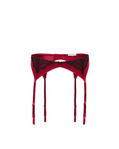 ADORE ME Lace Detailed Garter Belt - Dark Red