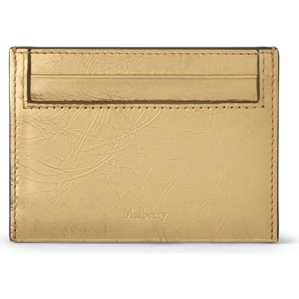 Mulberry Crinkled Metallic Leather Card Case - Somerset Gold