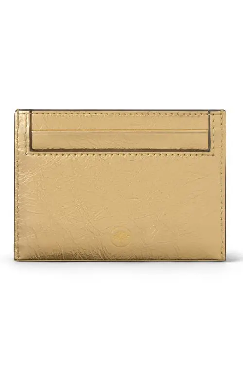 Mulberry Crinkled Metallic Leather Card Case