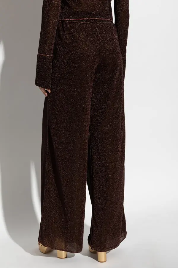 Oseree Trousers With Lurex Thread - Brown