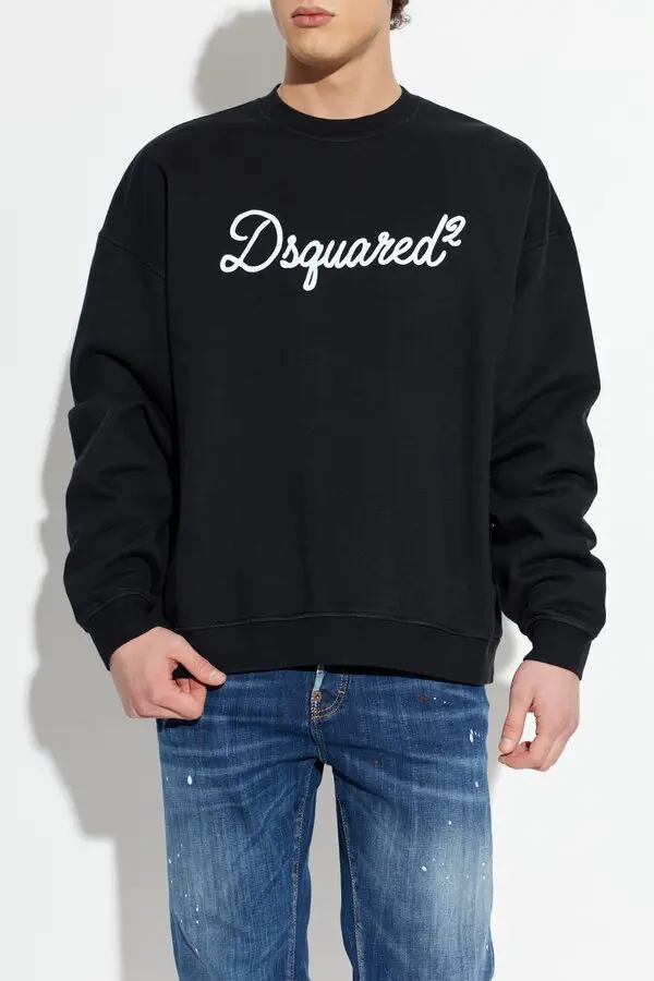 Dsquared2 Sweatshirt With Embroidered Logo - Black
