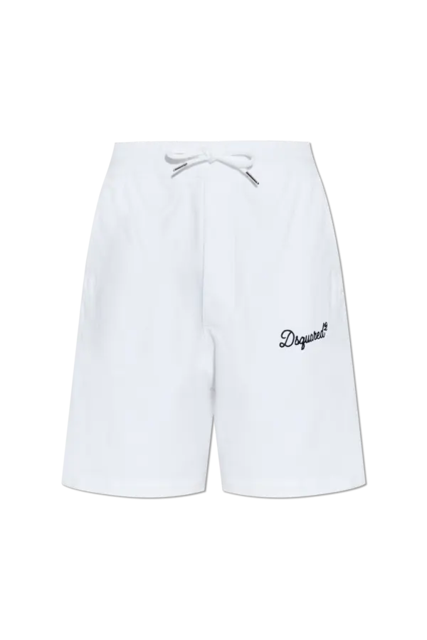 Dsquared2 Cotton Shorts With Embroidered Logo - White