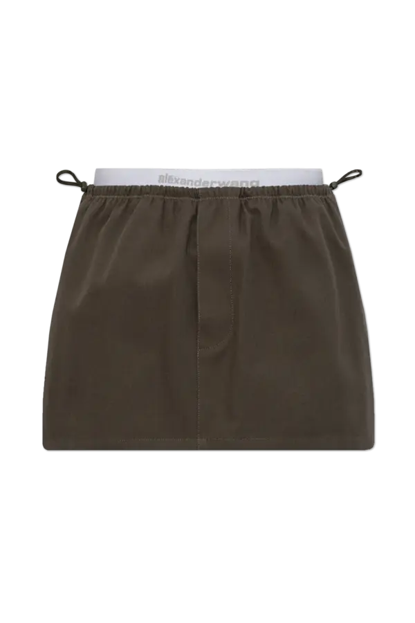 Alexander Wang Mini Skirt With Logo - Green