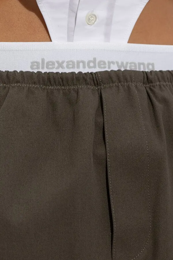 Alexander Wang Mini Skirt With Logo - Green