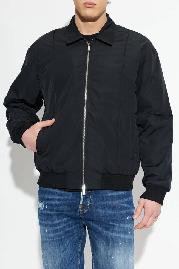 Dsquared2 Lightweight Bomber Jacket With Collar - Black