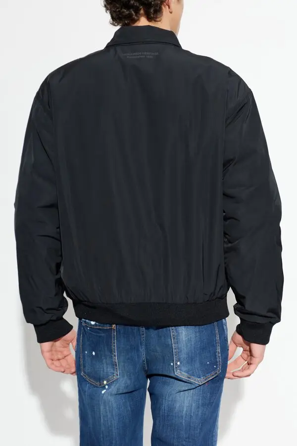 Dsquared2 Lightweight Bomber Jacket With Collar - Black