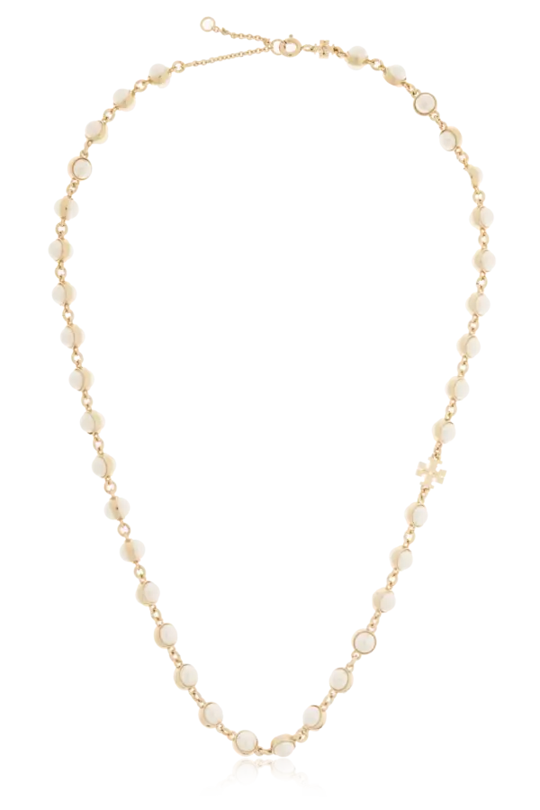 Tory Burch Necklace With Glass Pearls - Gold