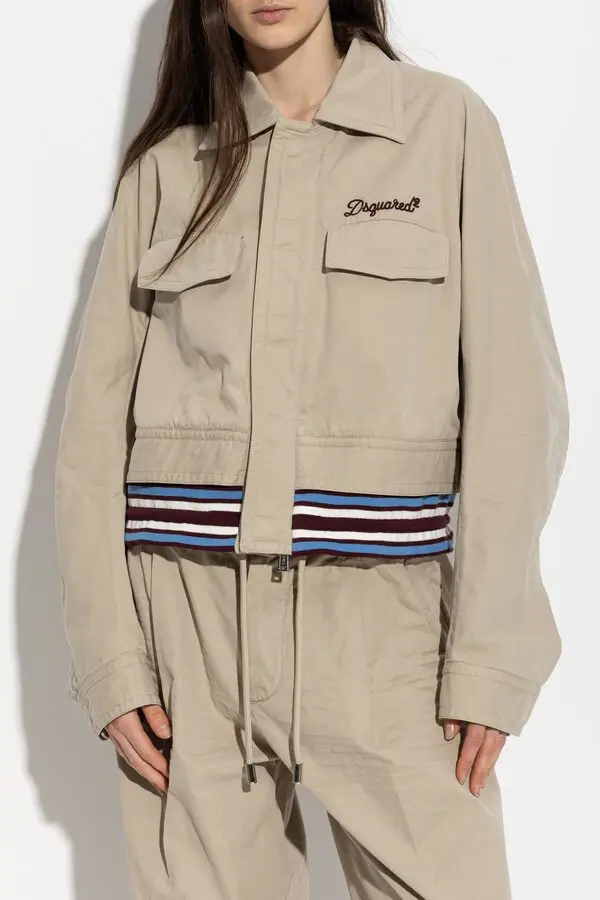 Dsquared2 Loose-fit Cotton Jacket - Beige