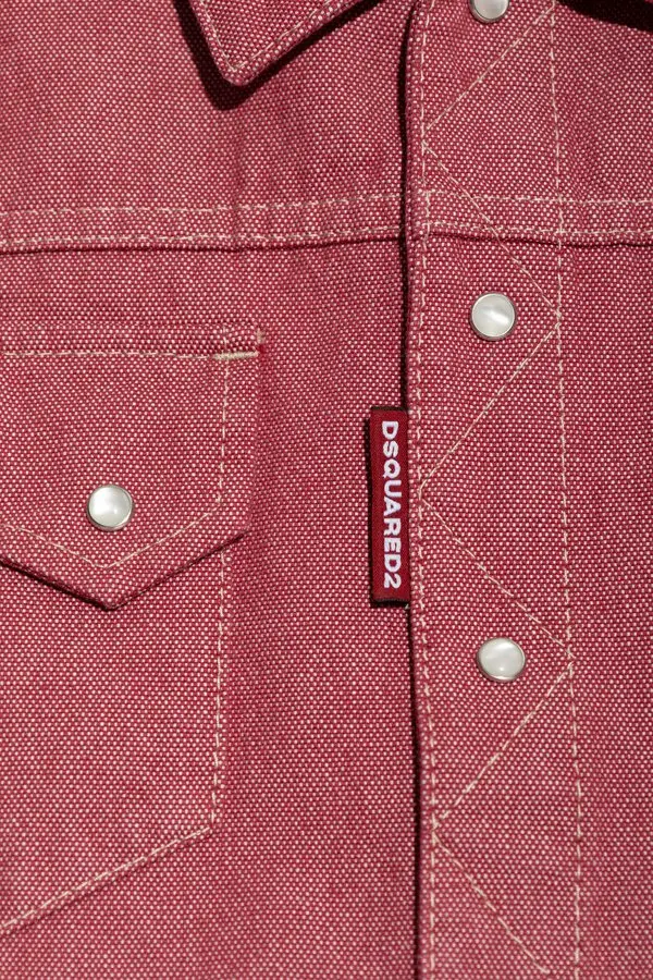 Dsquared2 Oversized Cropped Denim Jacket - Red
