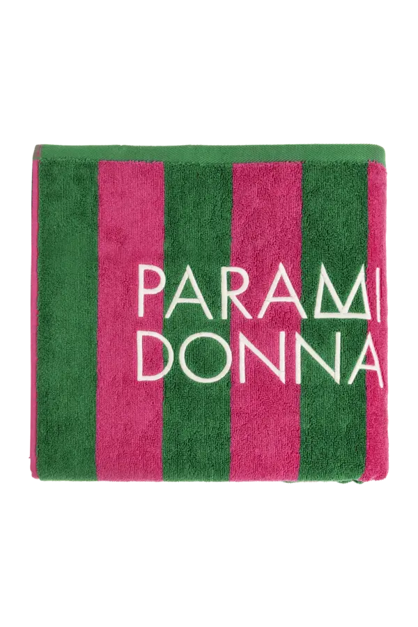 PARAMIDONNA Beach Towel With Embroidered Logo - Green