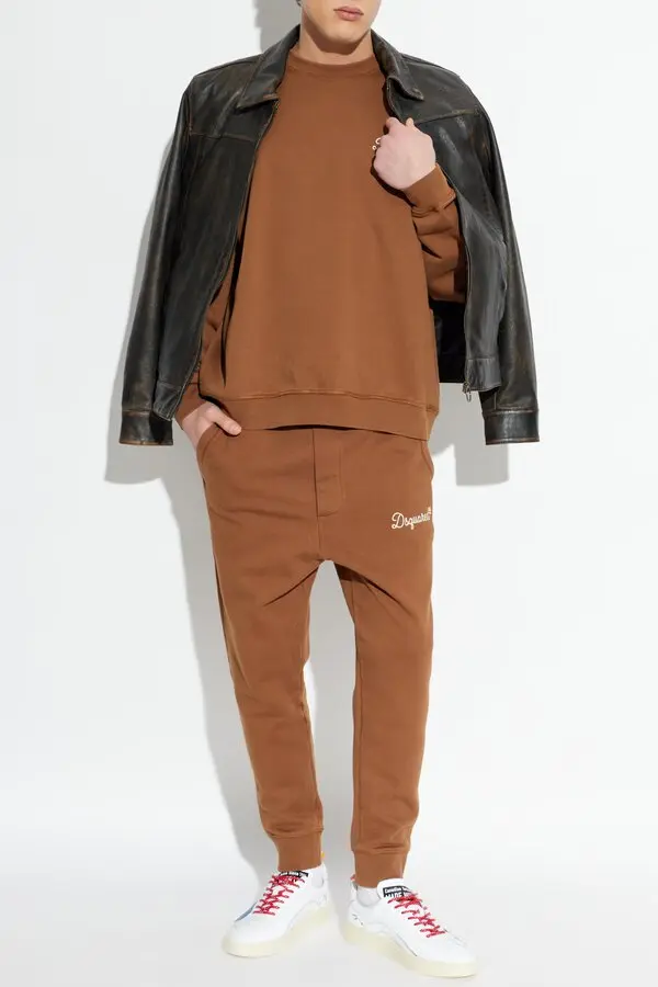 Dsquared2 Sweatshirt With Embroidered Logo - Brown