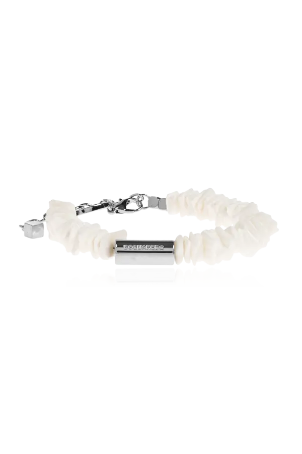 Dsquared2 Engraved Logo Shell Bracelet - White