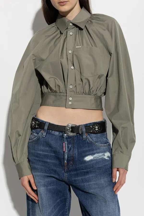 Dsquared2 Short Shirt With Pocket - Green